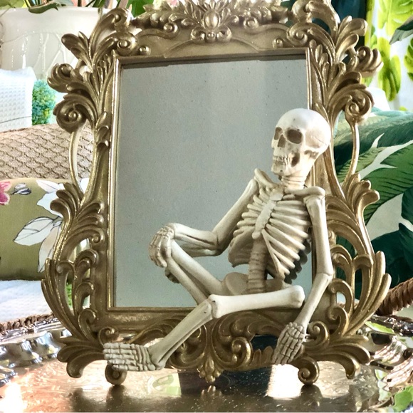 Accents | New Halloween Skeleton Gold Framed Mirror | Poshmark